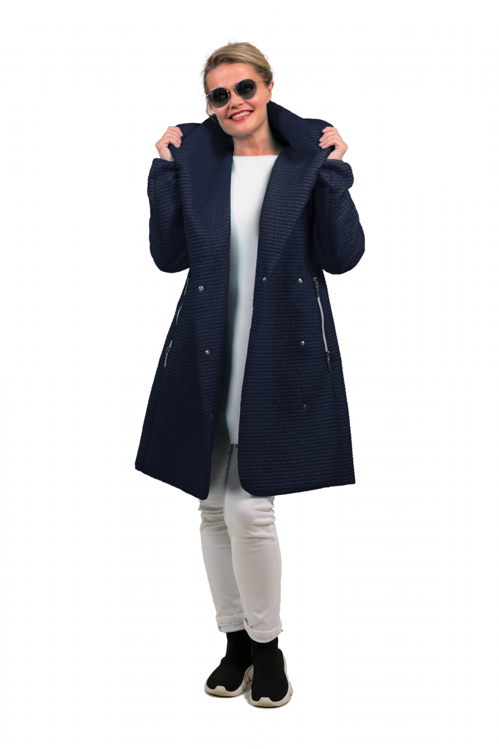 Sofia Blueberry Light Quilted Jacket with shawl collar – BELIEVE by ...