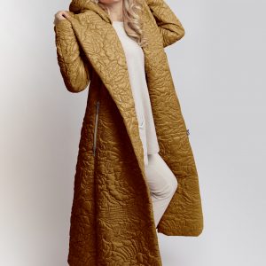 WILMA Rose Garden Quilted Coat with shawl collar, Black